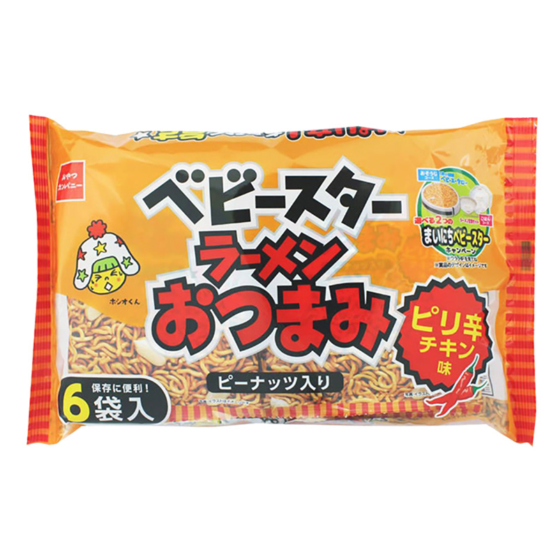 おやつカンパニー ベビースターラーメンおつまみピリ辛チキン味6袋入 138g | ミスターマックスオンラインストア